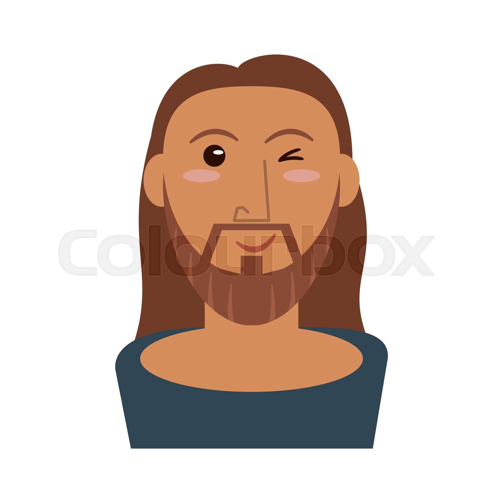 portrait jesus christ wink image | Stock vector | Colourbox