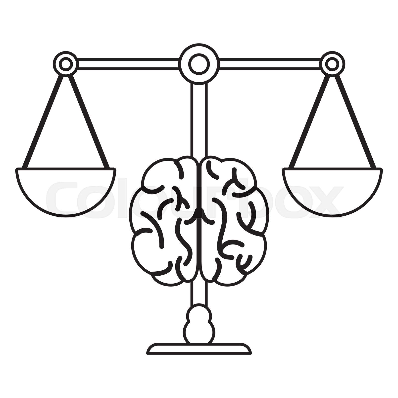 brain balance image outline | Stock vector | Colourbox