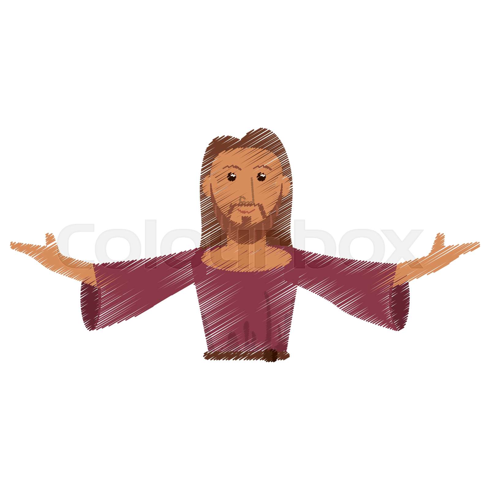 drawing jesus christ salvation devotion design | Stock vector | Colourbox