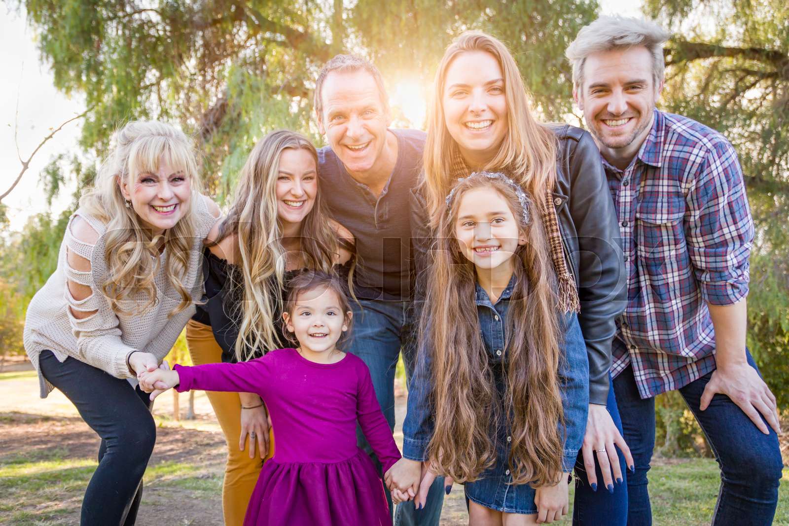 Multigenerational Mixed Race Family Portrait Outdoors | Stock image ... Multigenerational Mixed Race Family Portrait Outdoors | Stock image ...