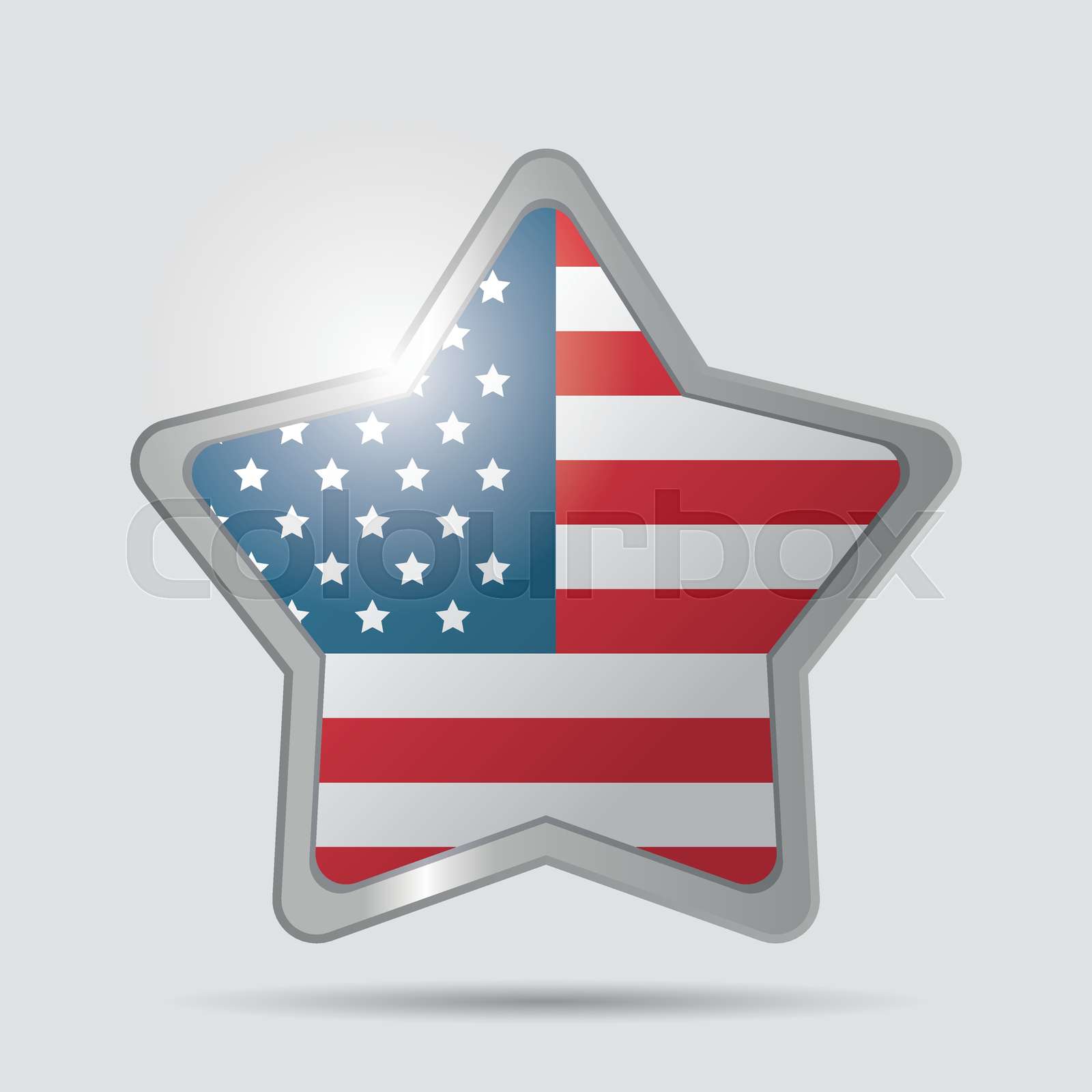 star USA flag glossy symbol emblem image | Stock vector | Colourbox