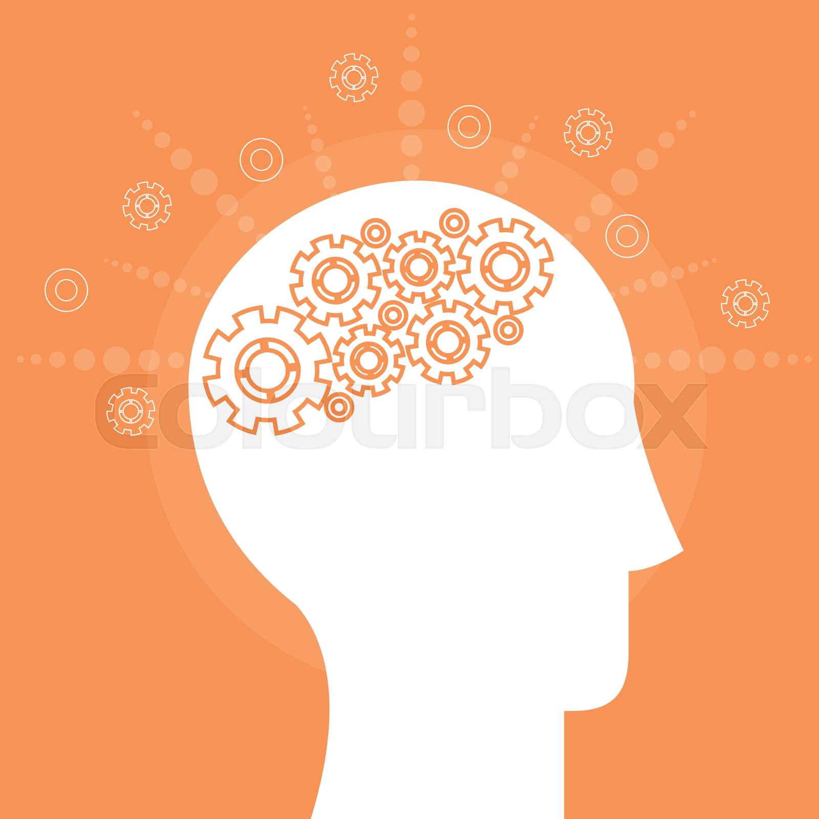 human head mind teamwork gear | Stock vector | Colourbox