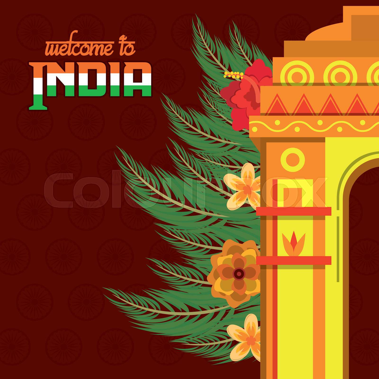 Welcome to india card | Stock vector | Colourbox