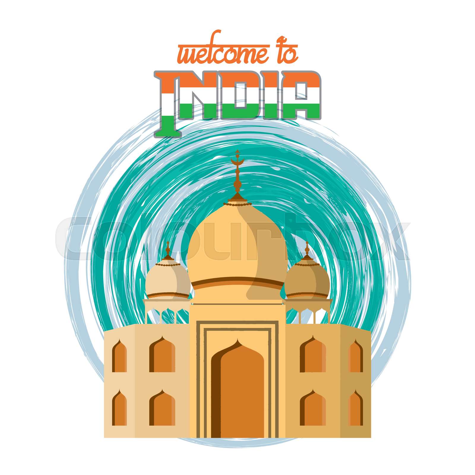 Welcome to india card | Stock vector | Colourbox