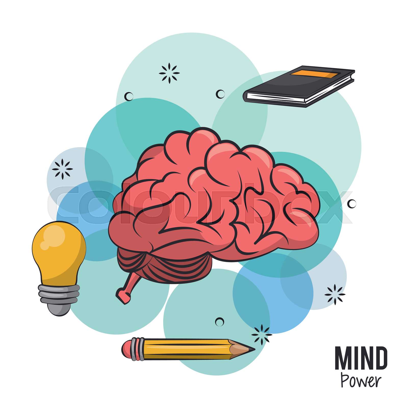 Mind power and brain | Stock vector | Colourbox
