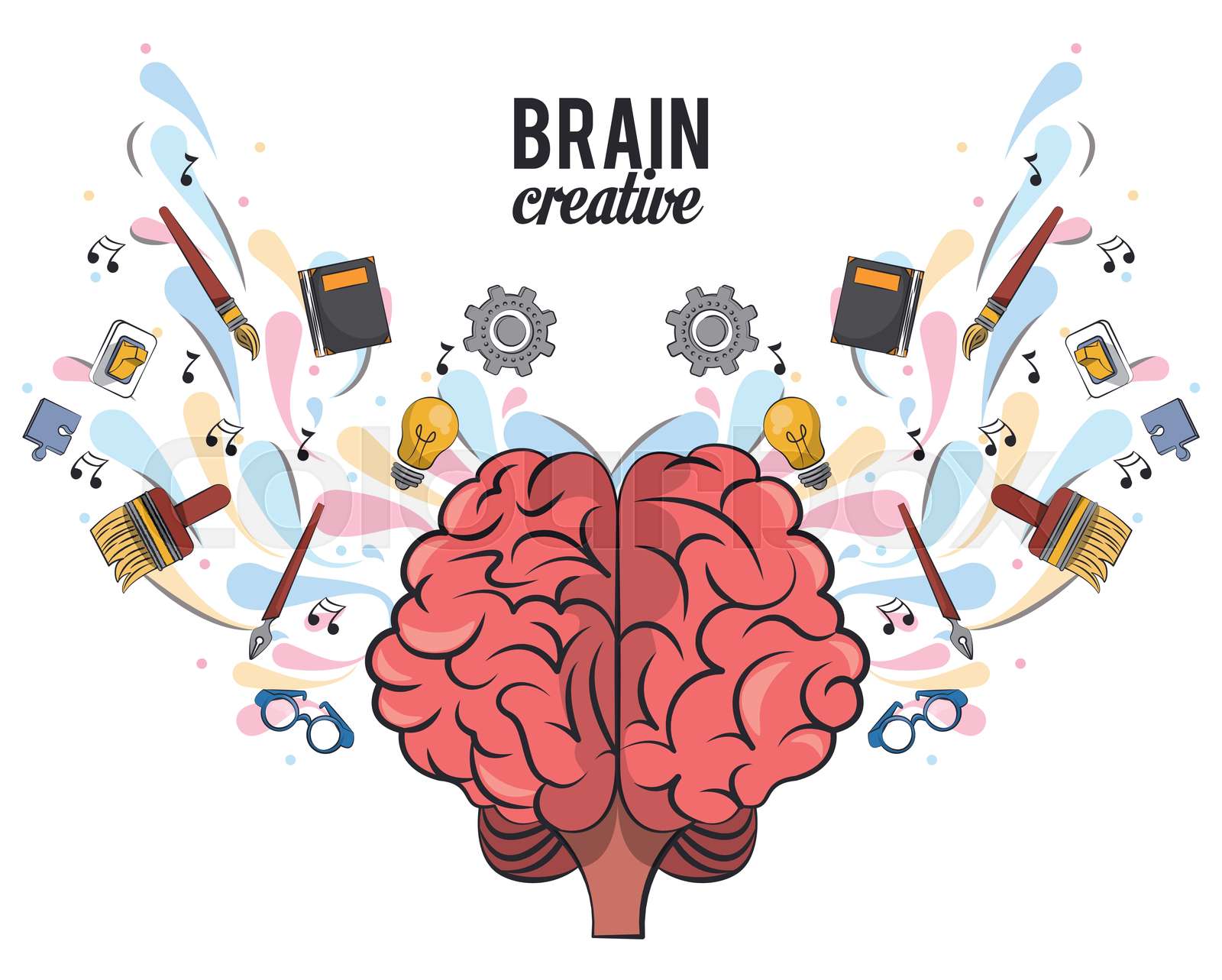 Creative brain cartoons | Stock vector | Colourbox