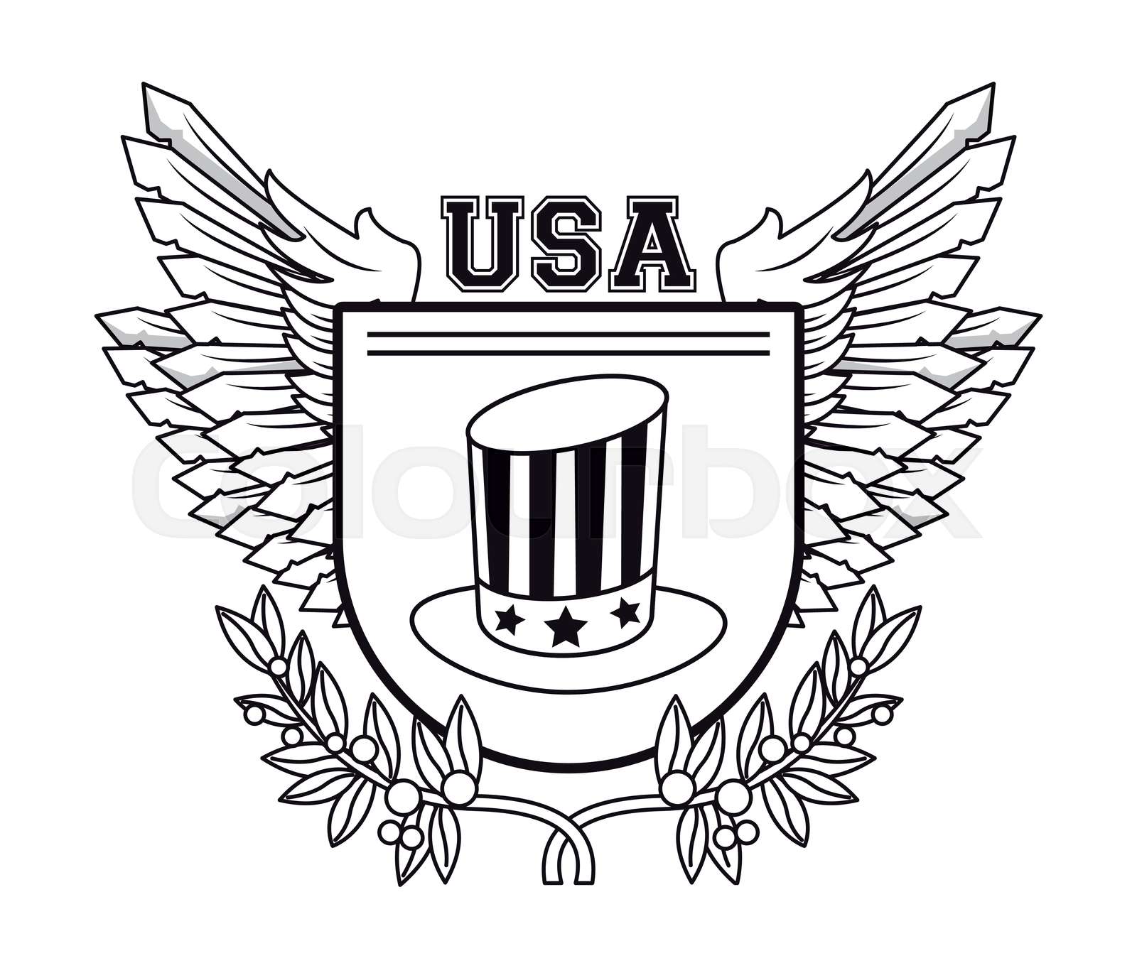 United States of America emblem in black and white | Stock vector | Colourbox