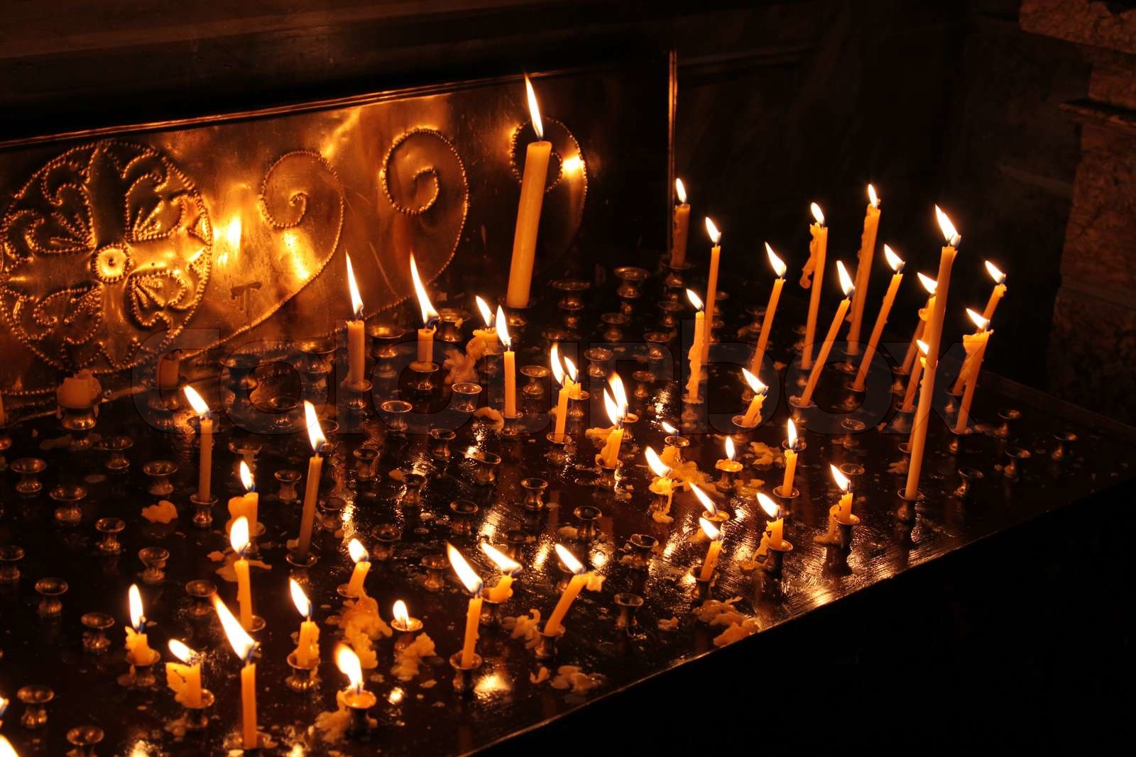 candles, monastery, church | Stock image | Colourbox