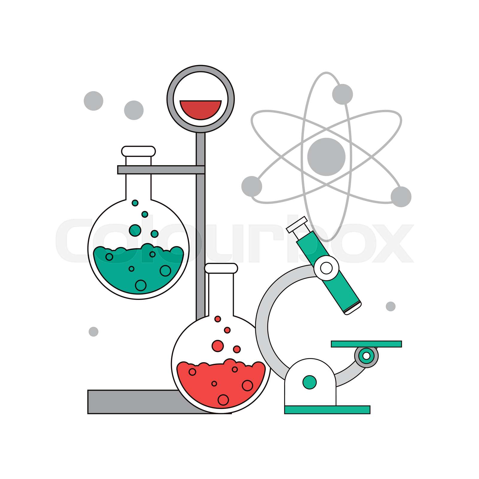 Biology design. Lab icon. Flat illustration, vector | Stock vector ...