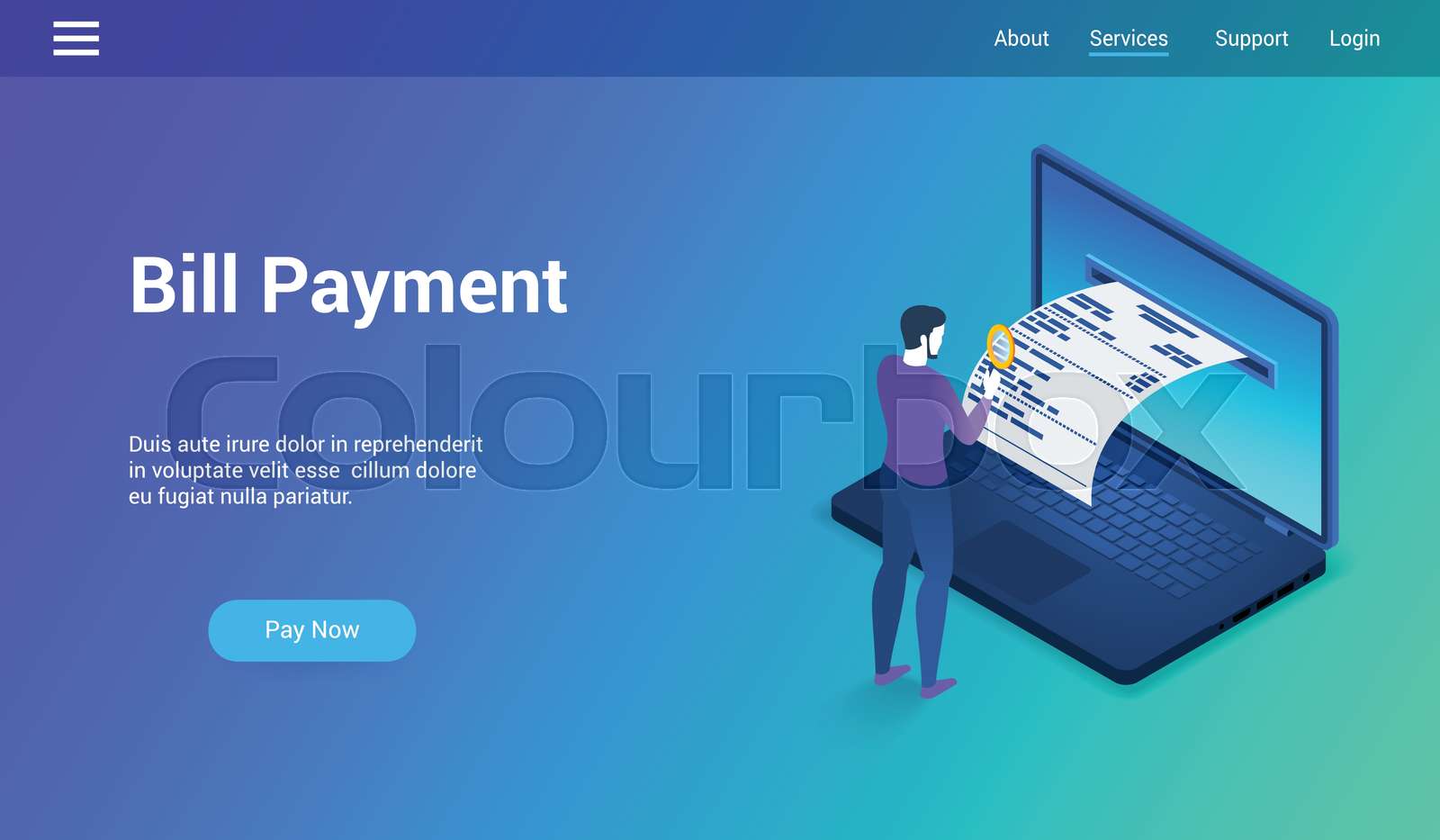 bill payments theme template | Stock vector | Colourbox