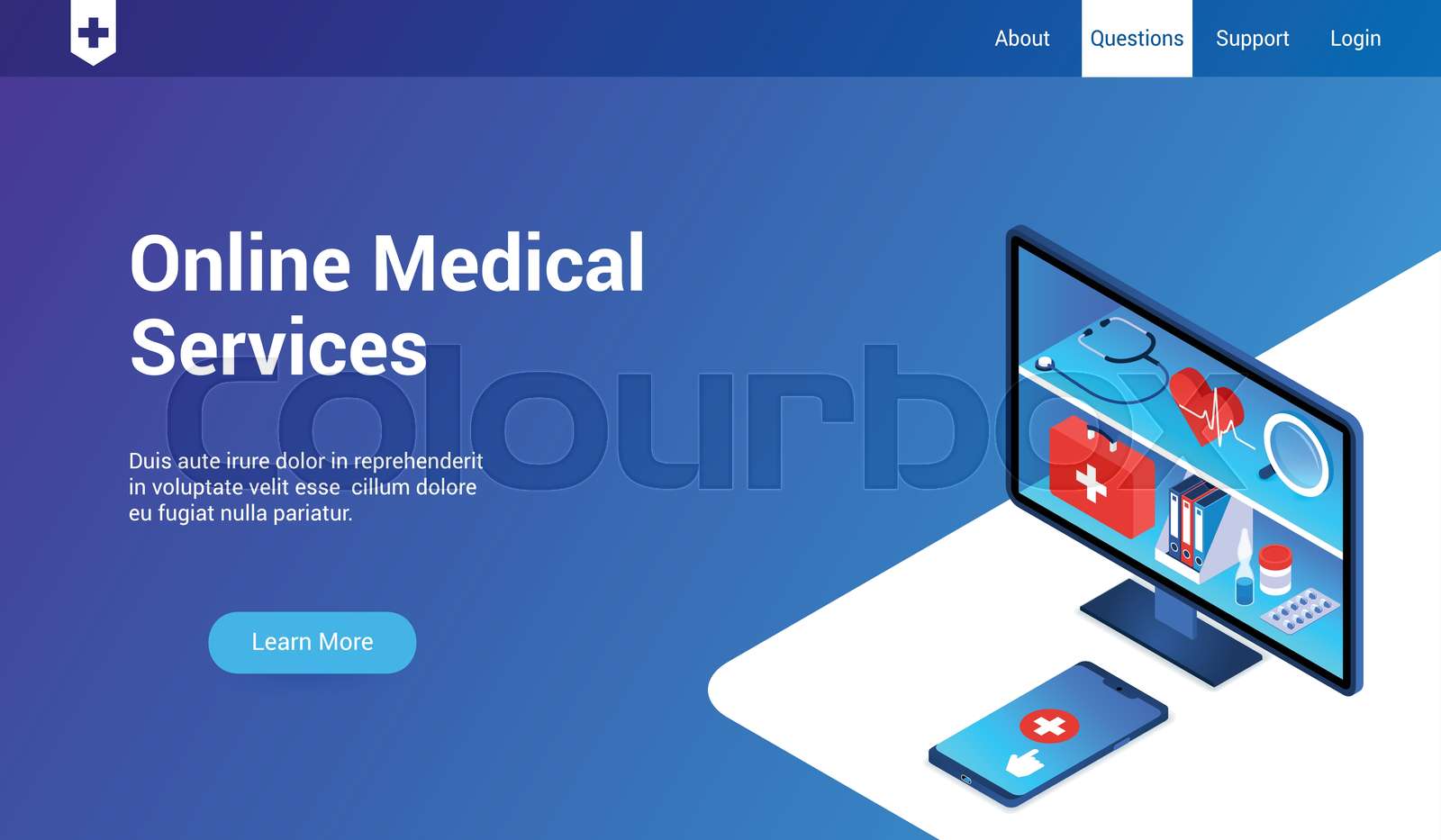 online medical service template | Stock vector | Colourbox