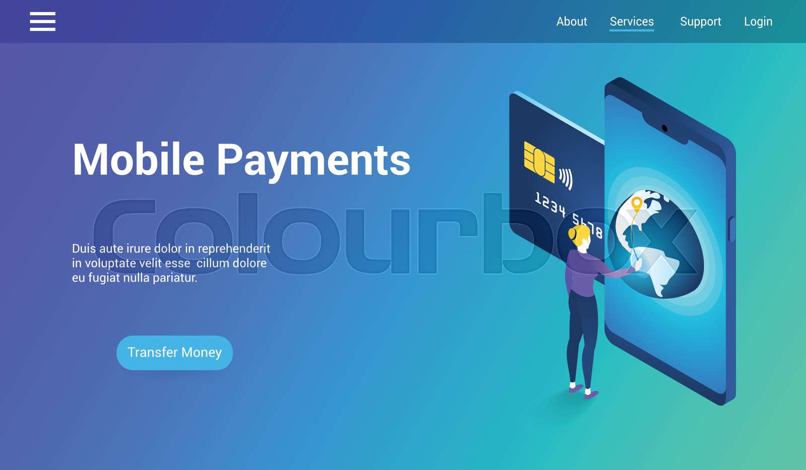 mobile payments 3d template | Stock vector | Colourbox