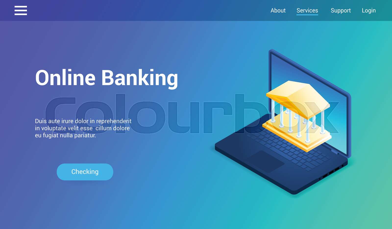 online banking lp template | Stock vector | Colourbox