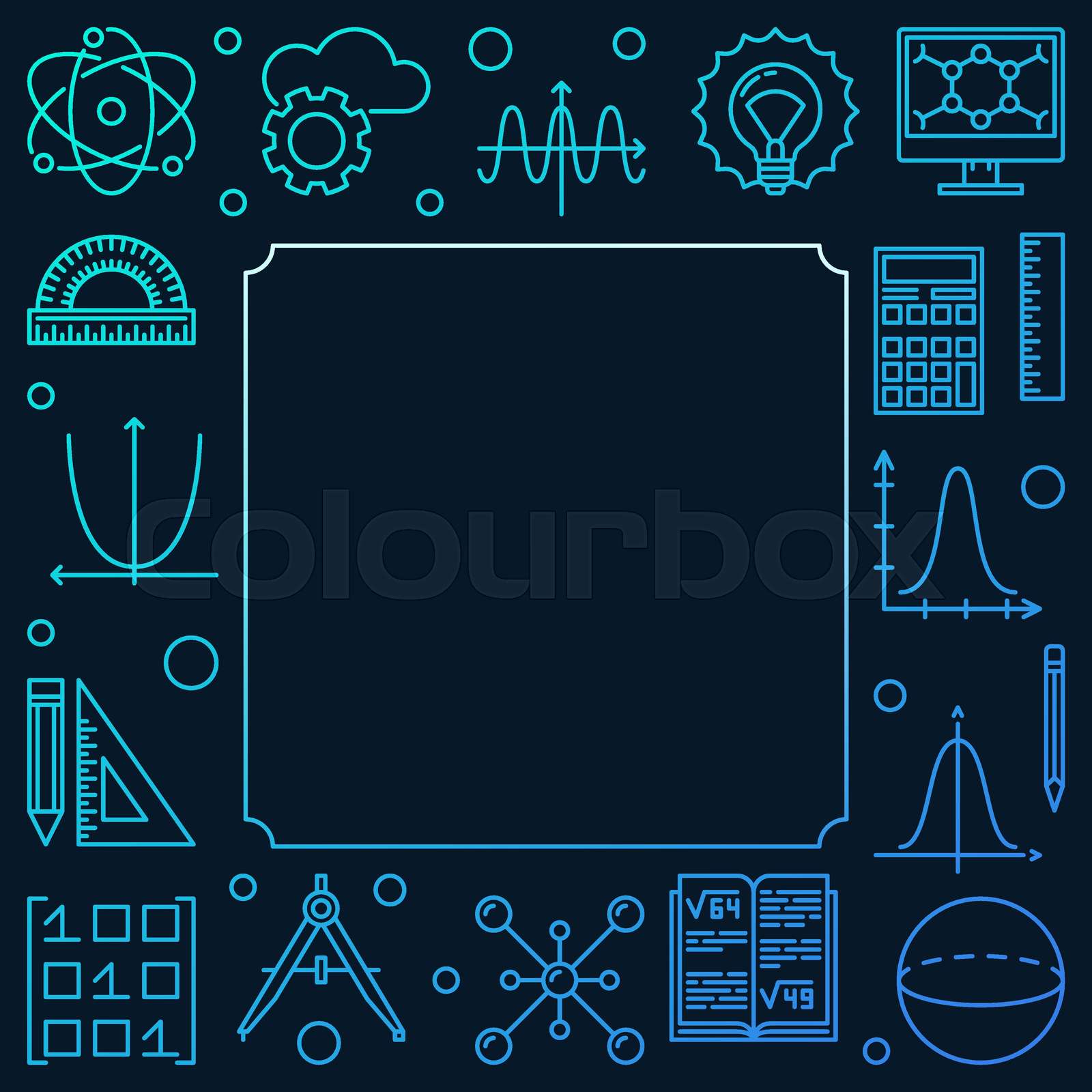 Science, technology, engineering and math blue vector frame | Stock ...