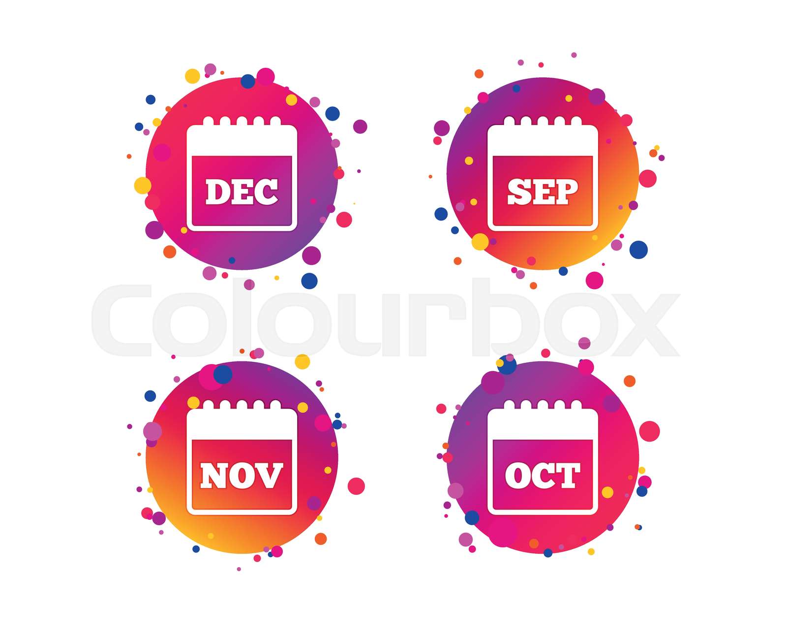 Calendar. September, November, October, December. Vector | Stock vector ...