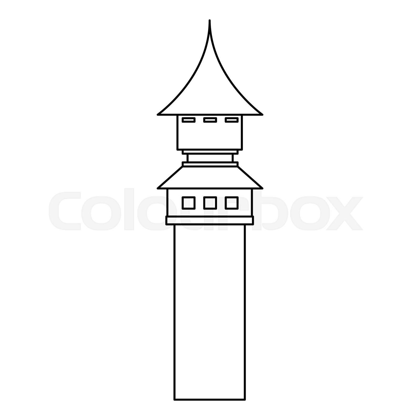 Castle Tower Clipart Black And White
