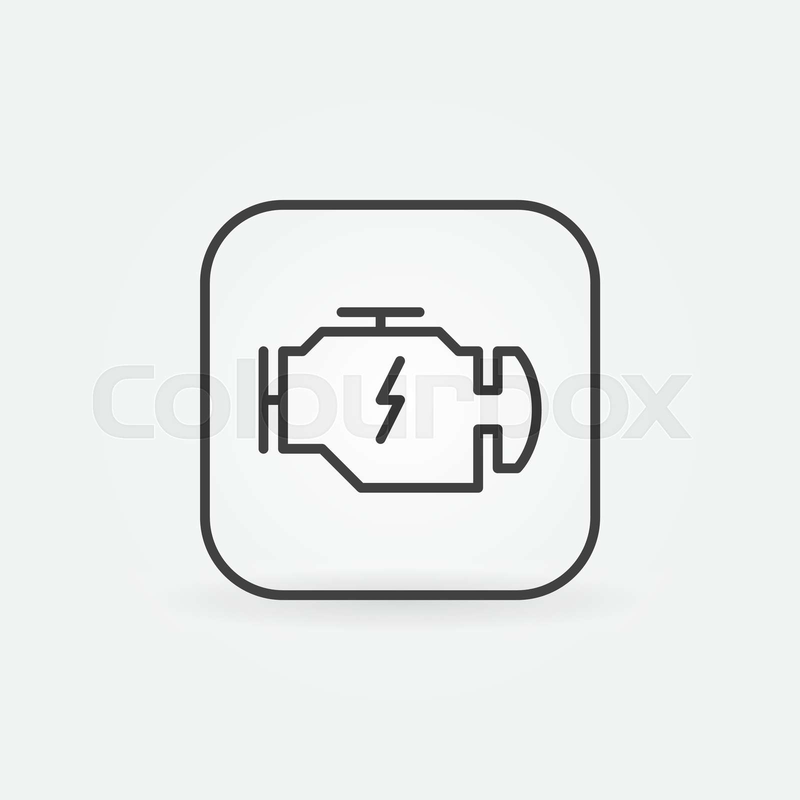Electric car engine vector outline icon or symbol | Stock vector ...