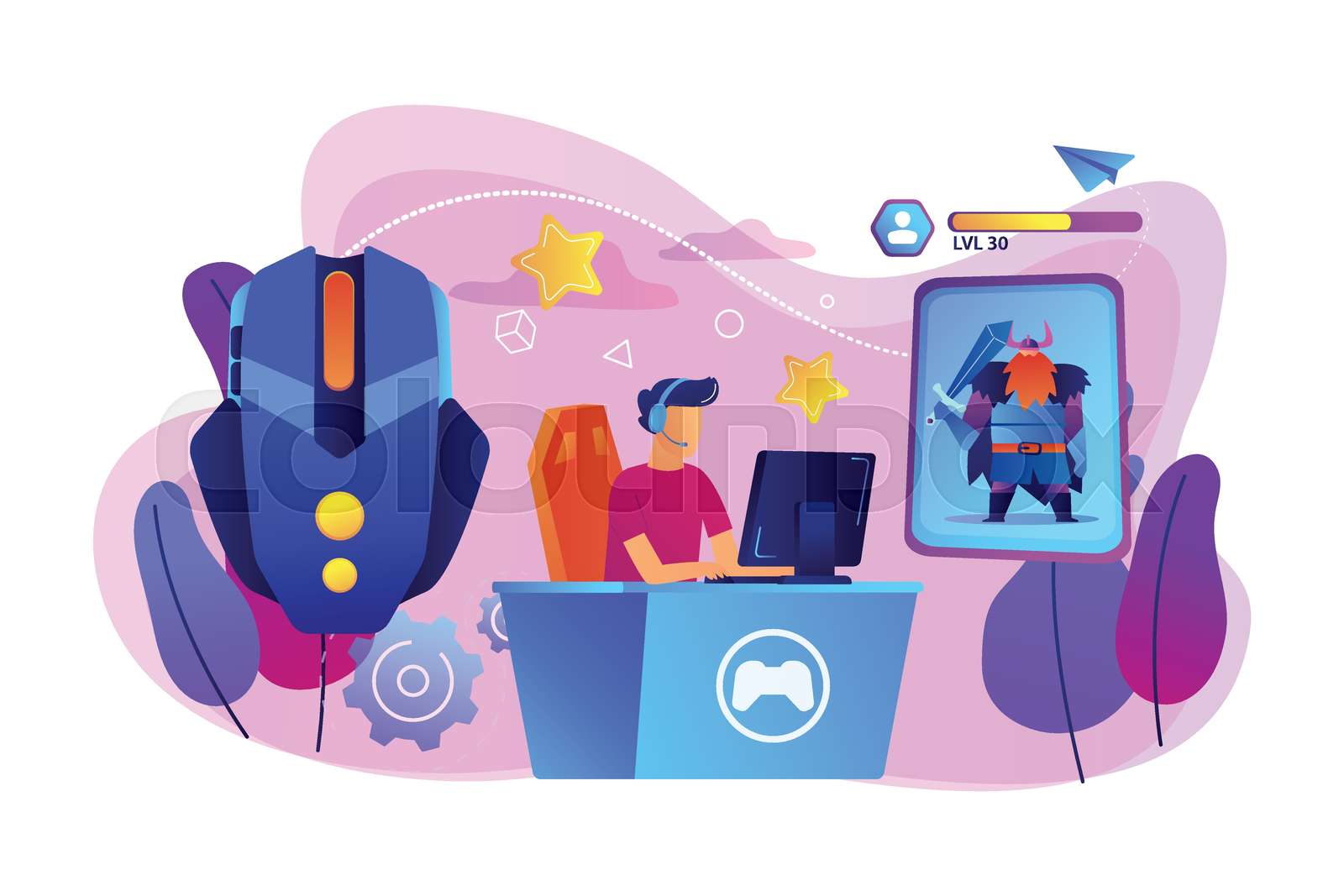 MMORPG concept vector illustration. | Stock vector | Colourbox