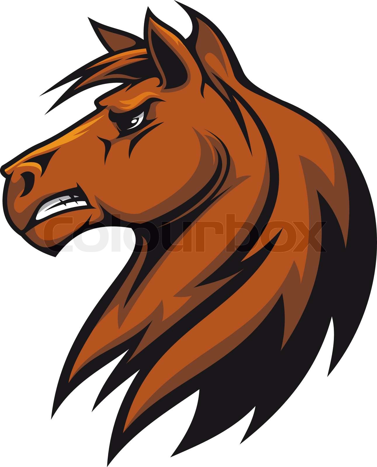 Brown stallion | Stock vector | Colourbox