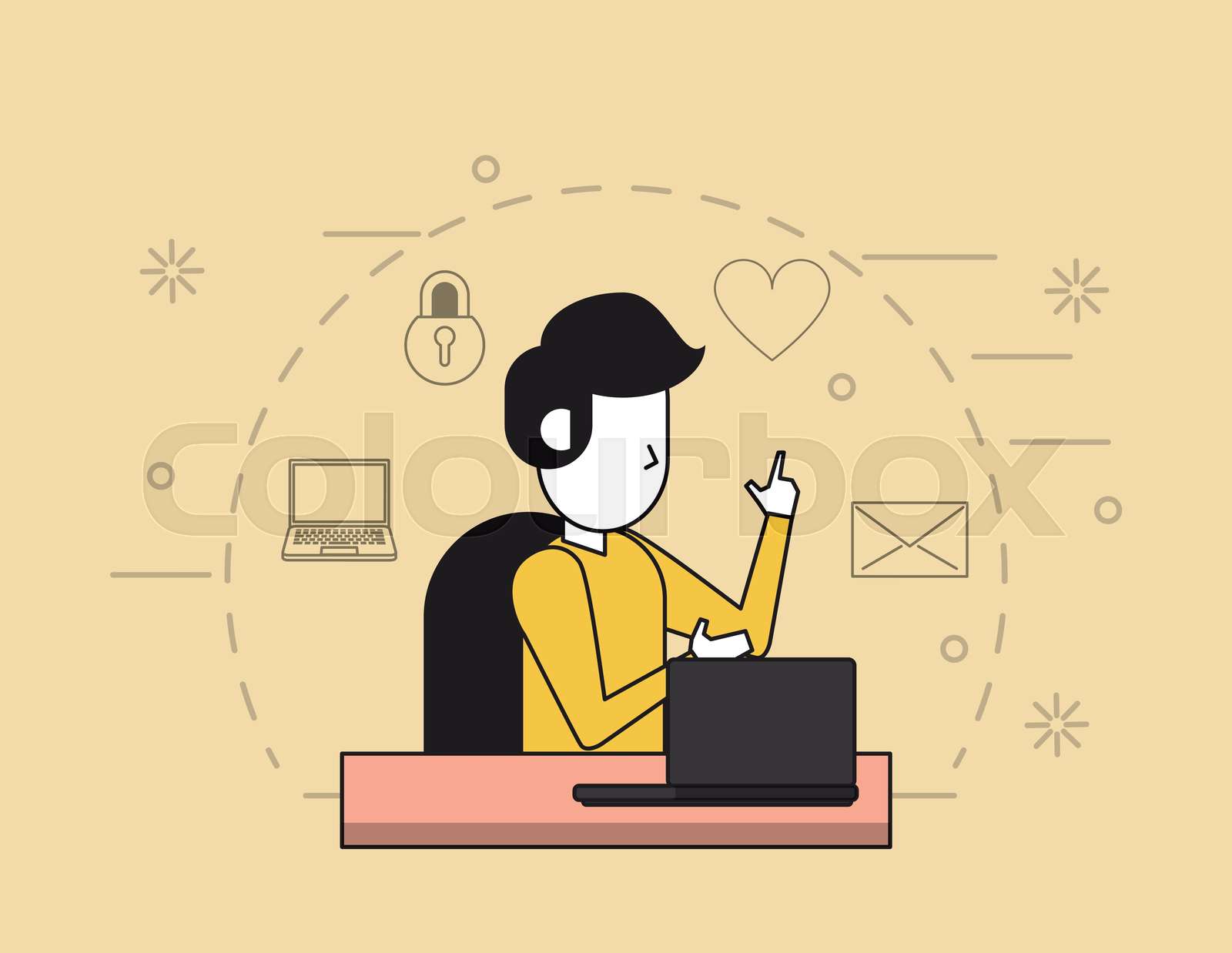 computer connection computer technological | Stock vector | Colourbox