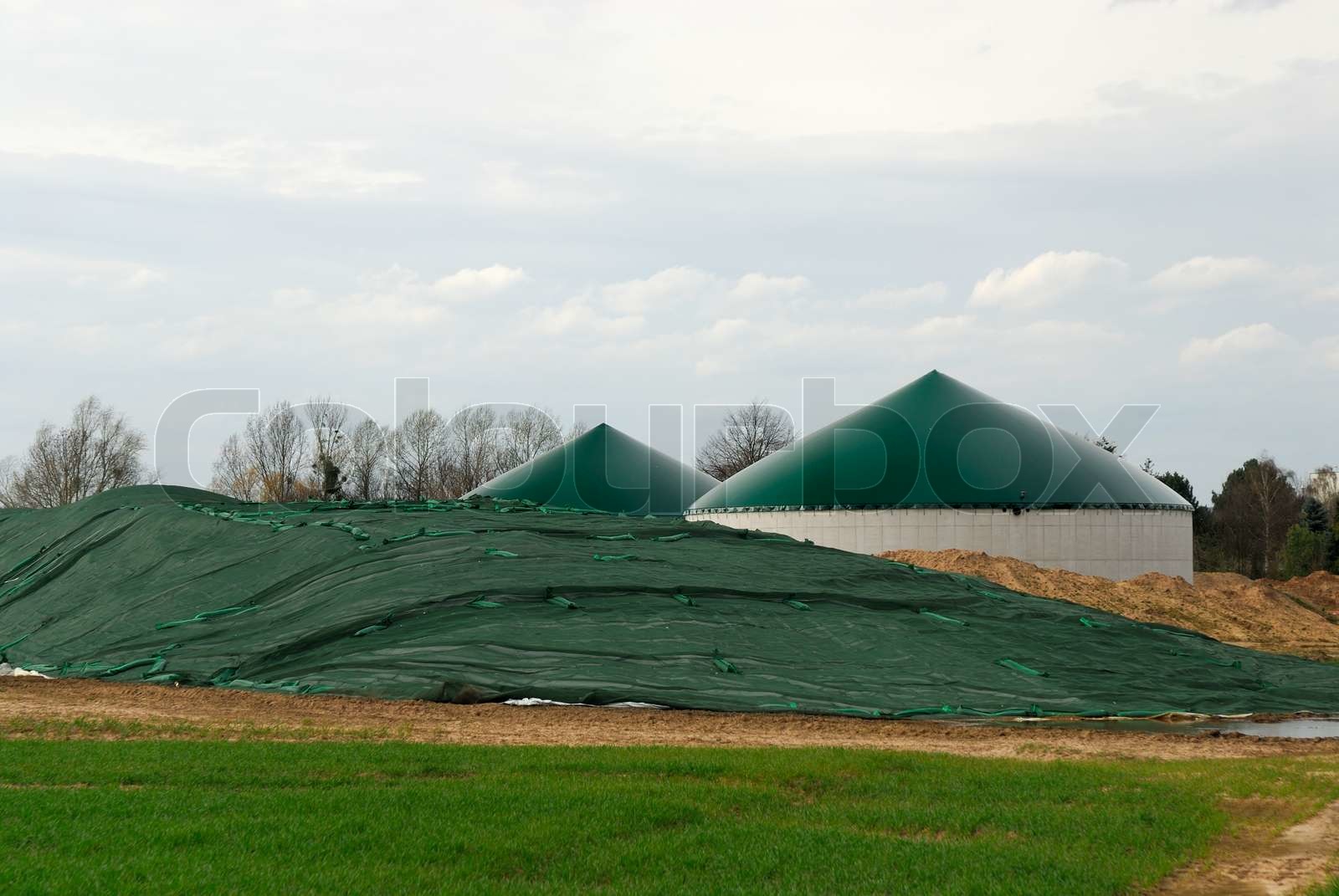 Biomass storage for a biogas power plant | Stock image | Colourbox