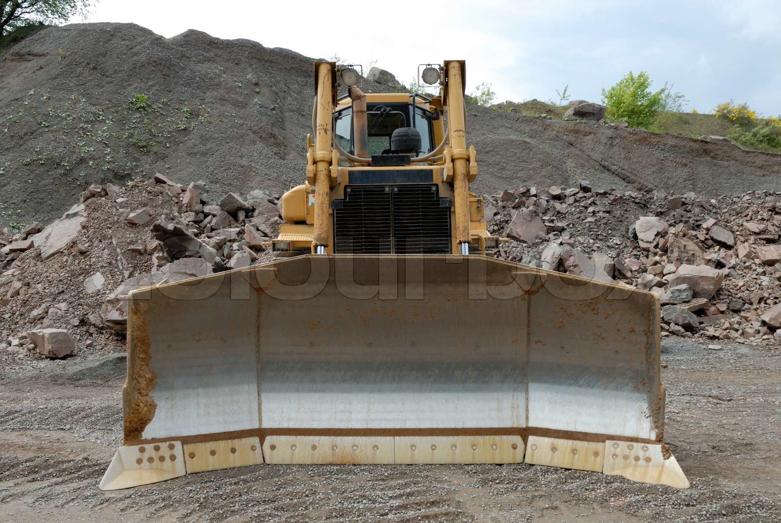 Huge bulldozer in a stone pit | Stock image | Colourbox