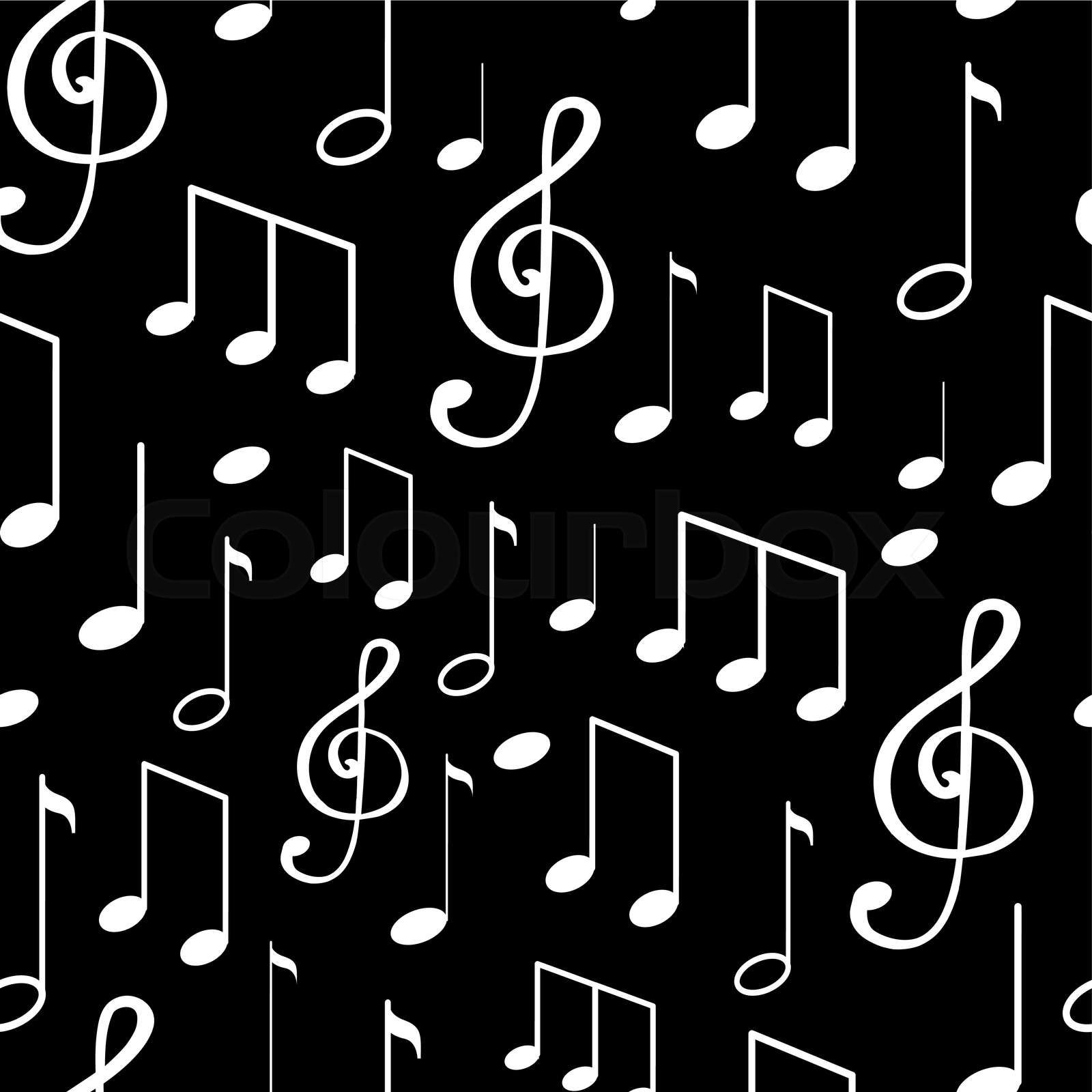Music Notes, Notation Sketches Seamless Pattern | Stock vector | Colourbox