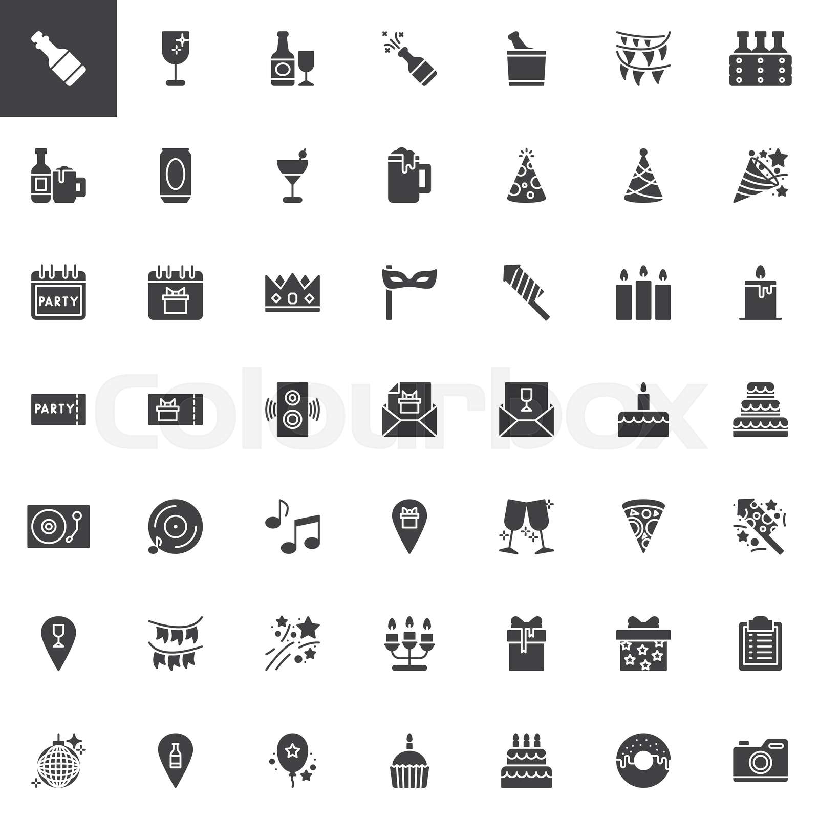 Party decoration vector icons set | Stock vector | Colourbox