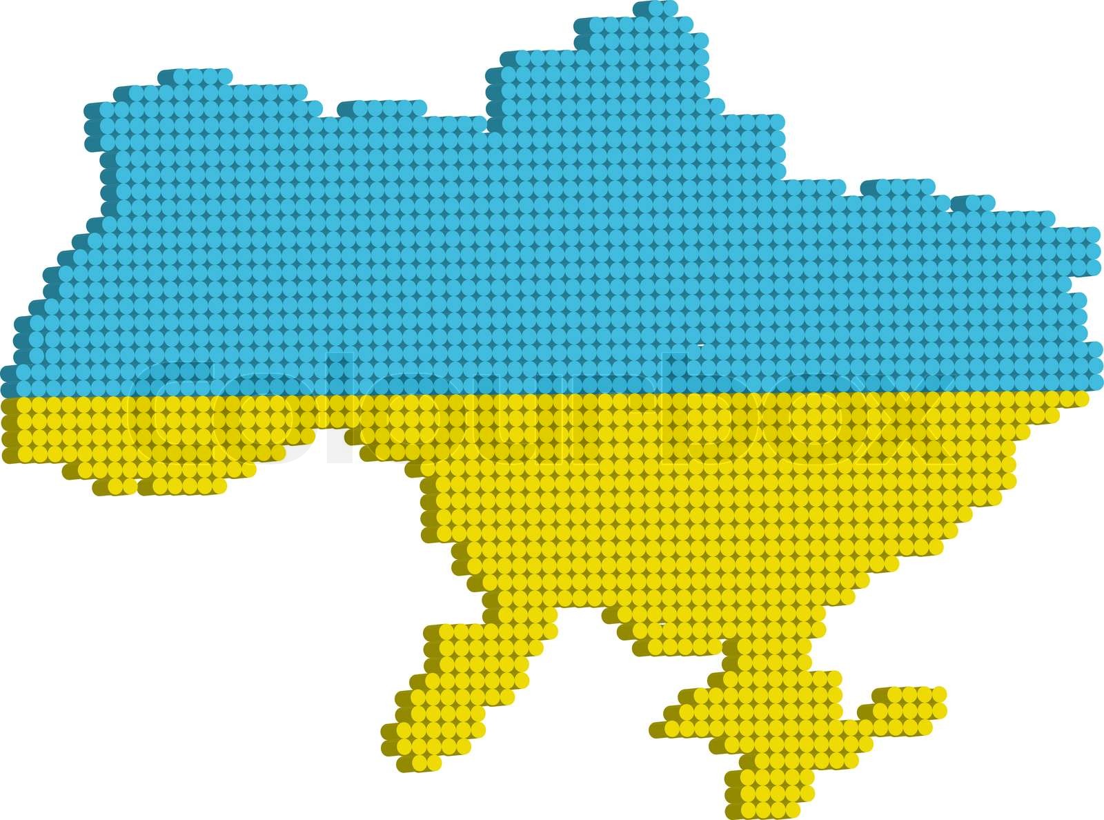 3d Ukraine doted map | Stock vector | Colourbox