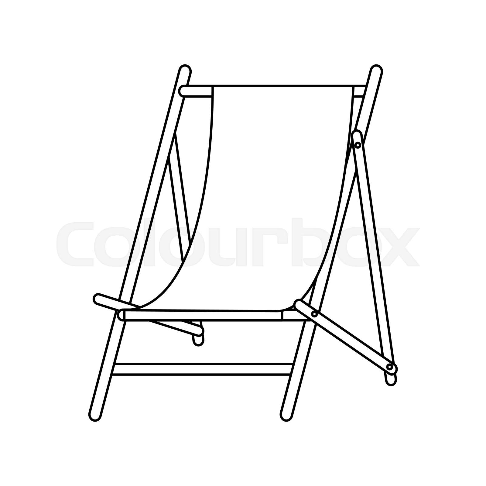 Beach sunchair isolated in black and white | Stock vector | Colourbox
