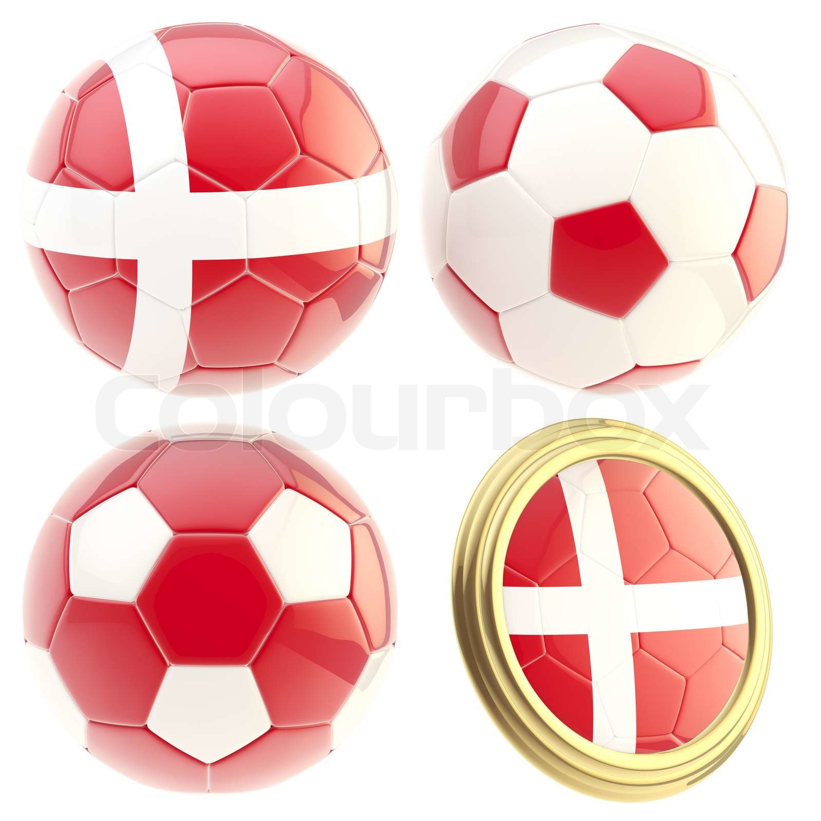 Denmark football team attributes isolated | Stock image | Colourbox