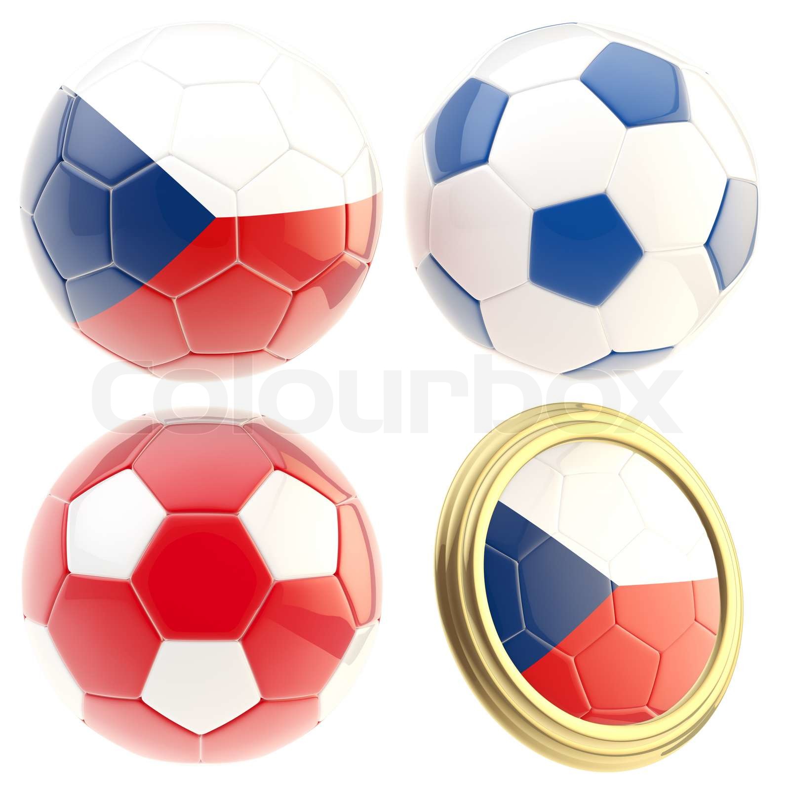 Czech republic football team attributes isolated | Stock image | Colourbox