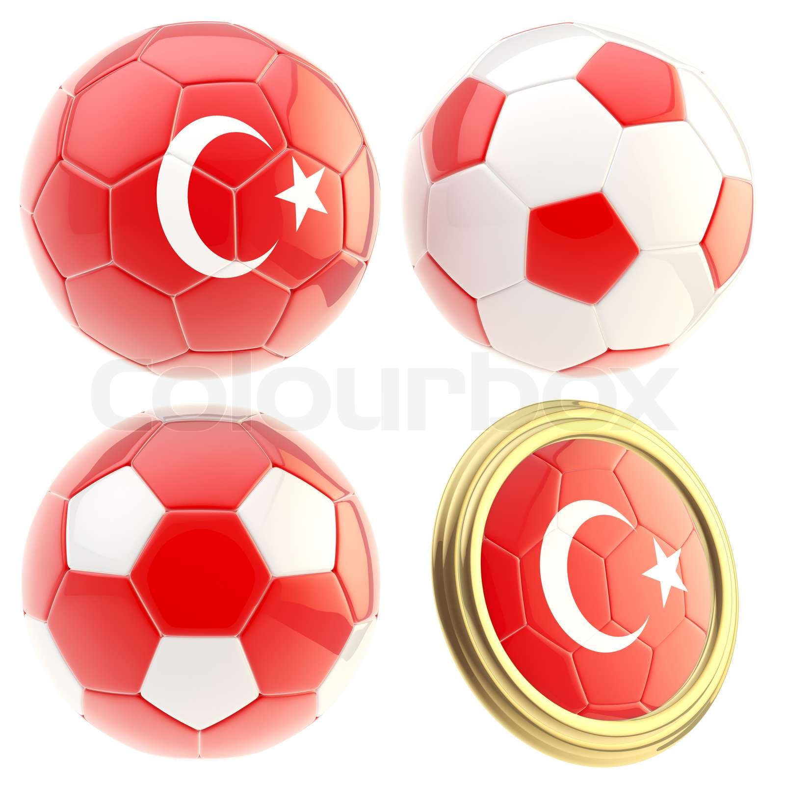 Turkey football team attributes isolated | Stock image | Colourbox