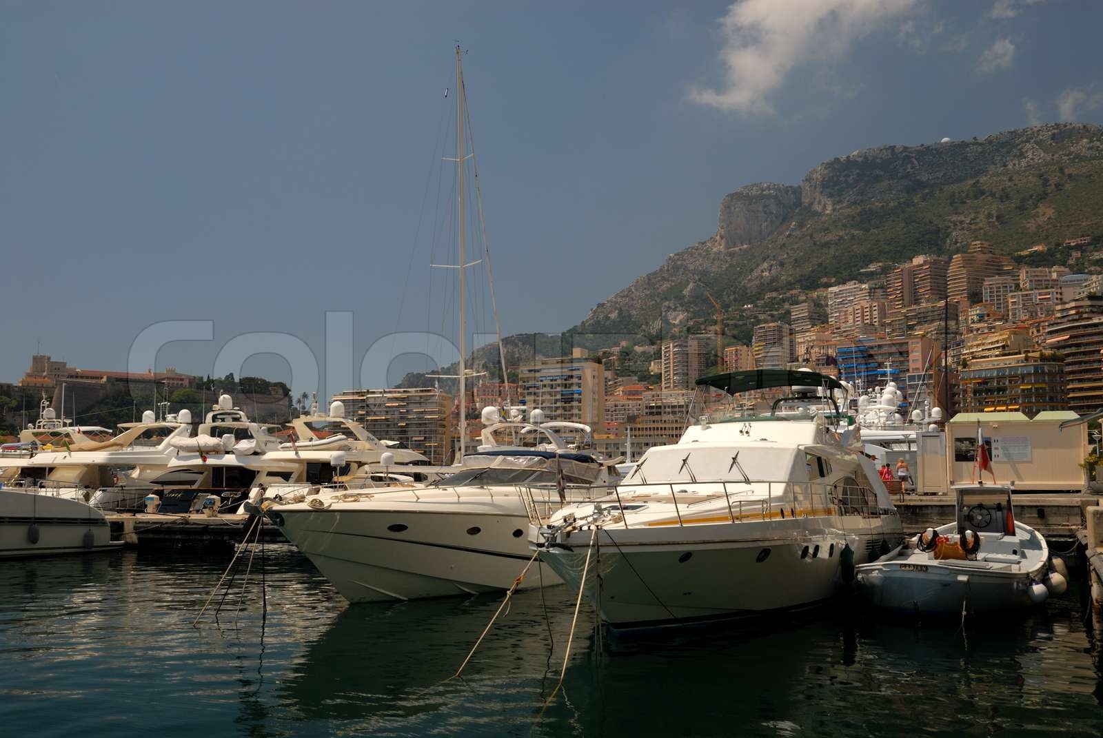 Luxury yachts in the harbor of Monte Carlo, Monaco | Stock image ...