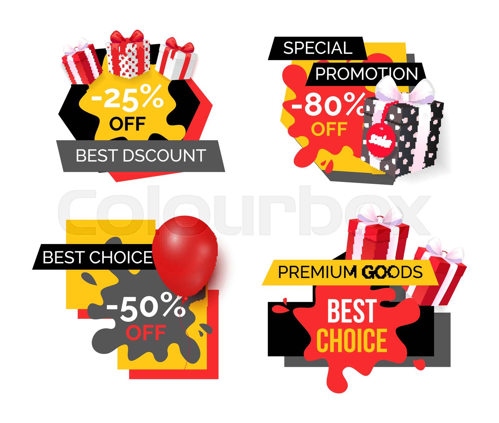 Best Discount Reduction Half Price Off Banners | Stock vector | Colourbox