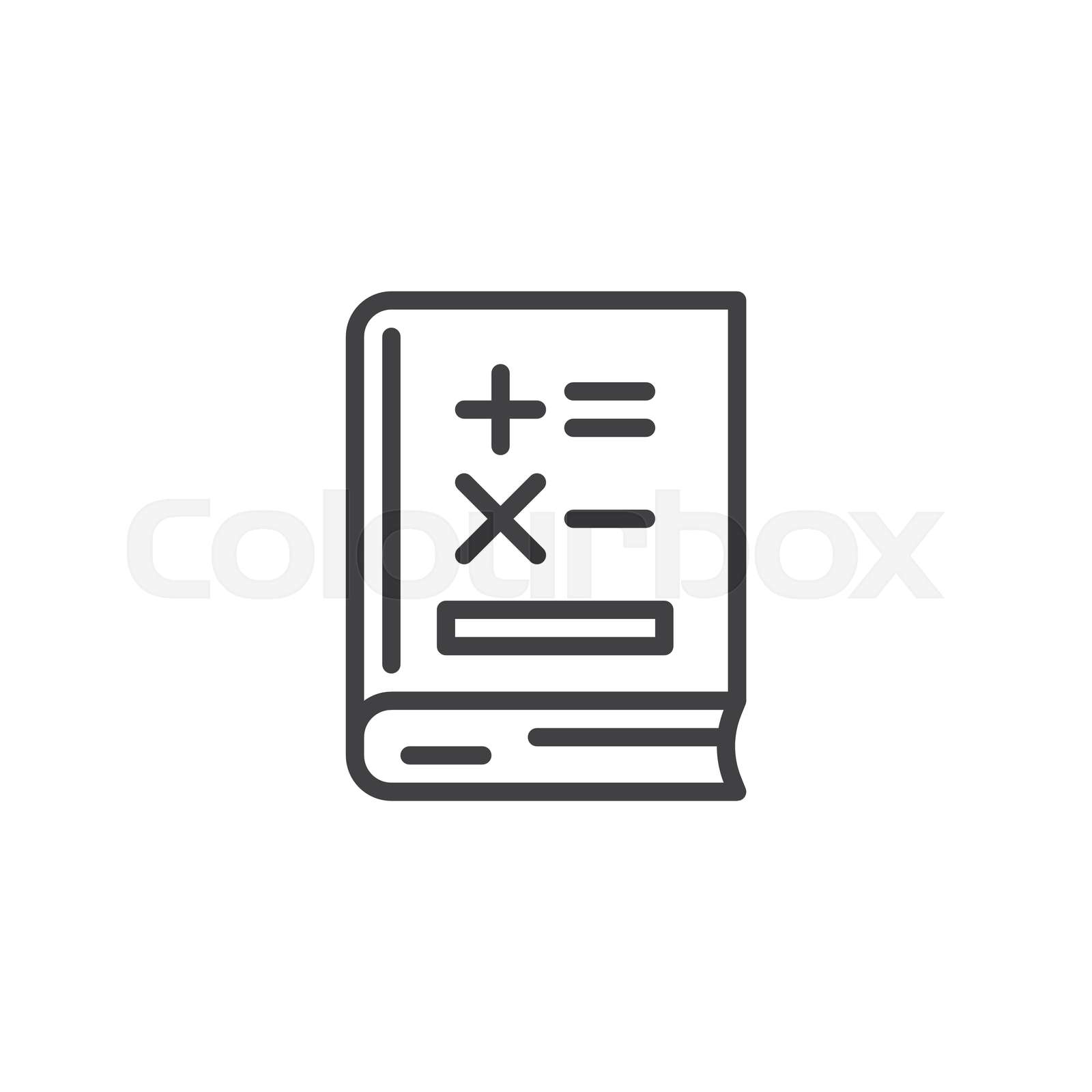 Mathematics book outline icon | Stock vector | Colourbox