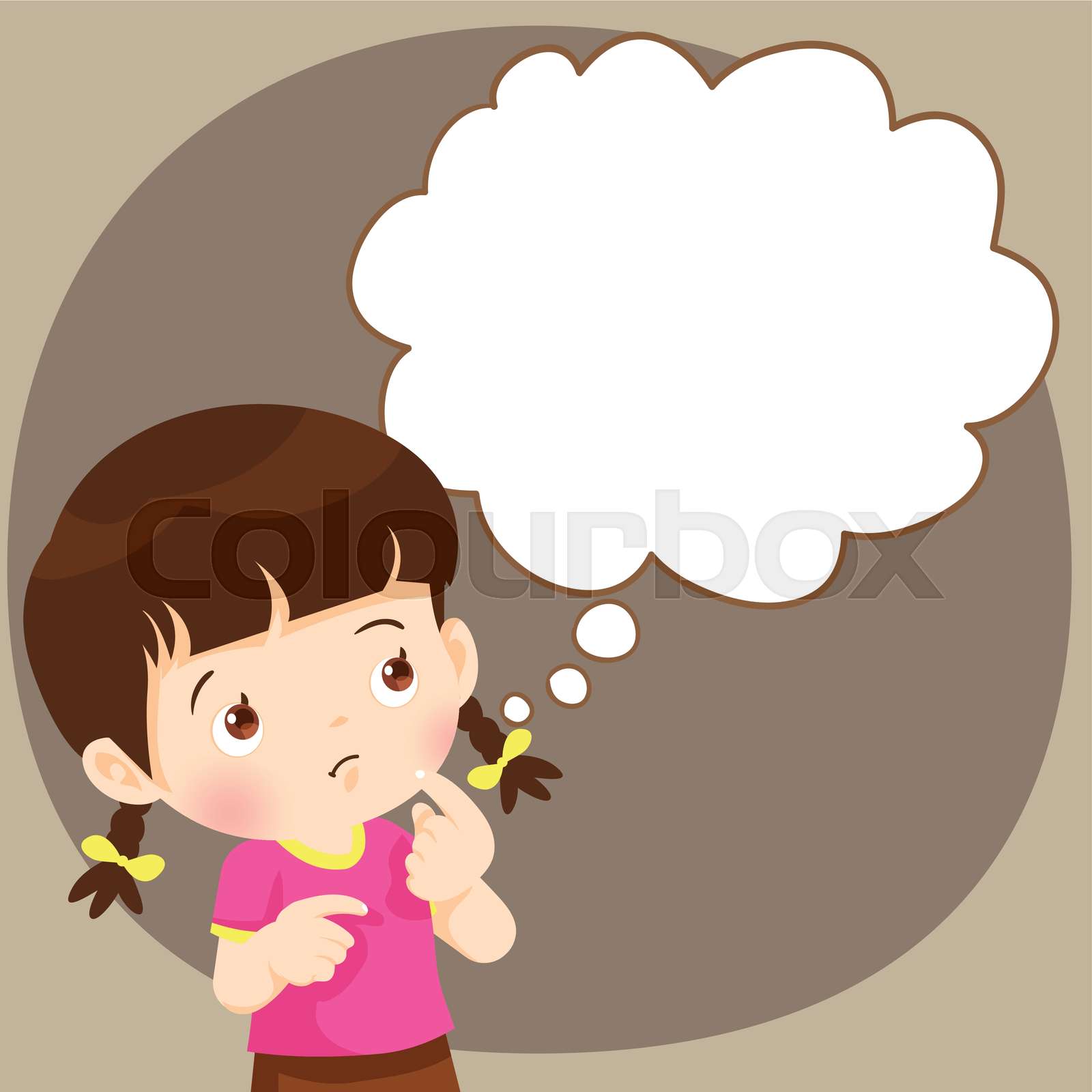 children boy thinking actions | Stock vector | Colourbox