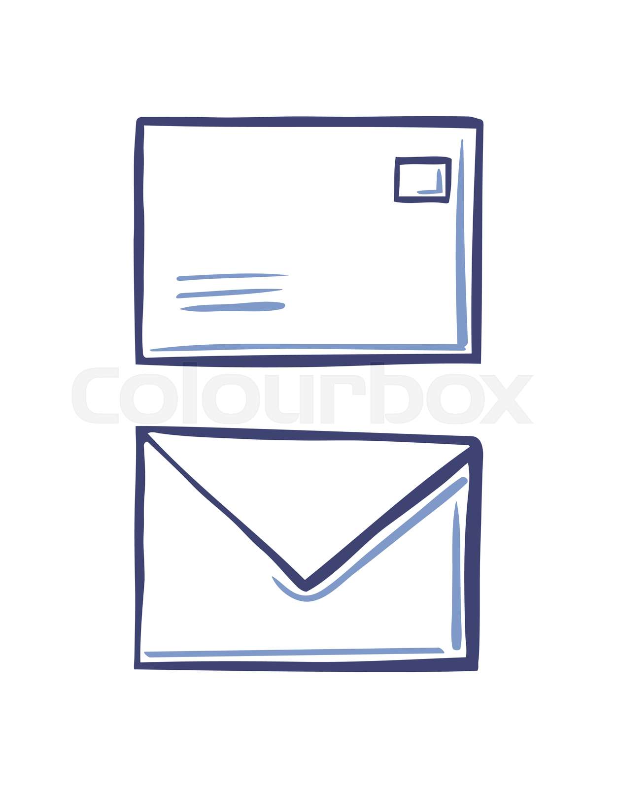 Mail Message Sign Hand Drawn Doodle Closed Letter | Stock vector ...