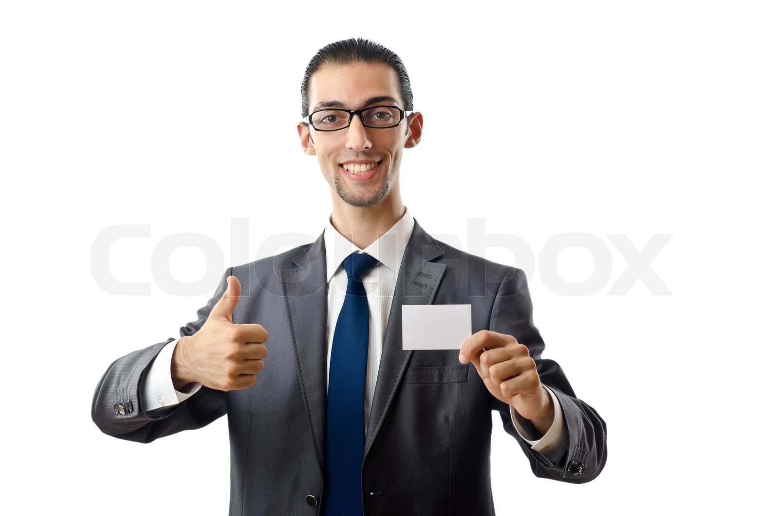 businessman-holding-blank-message-stock-image-colourbox