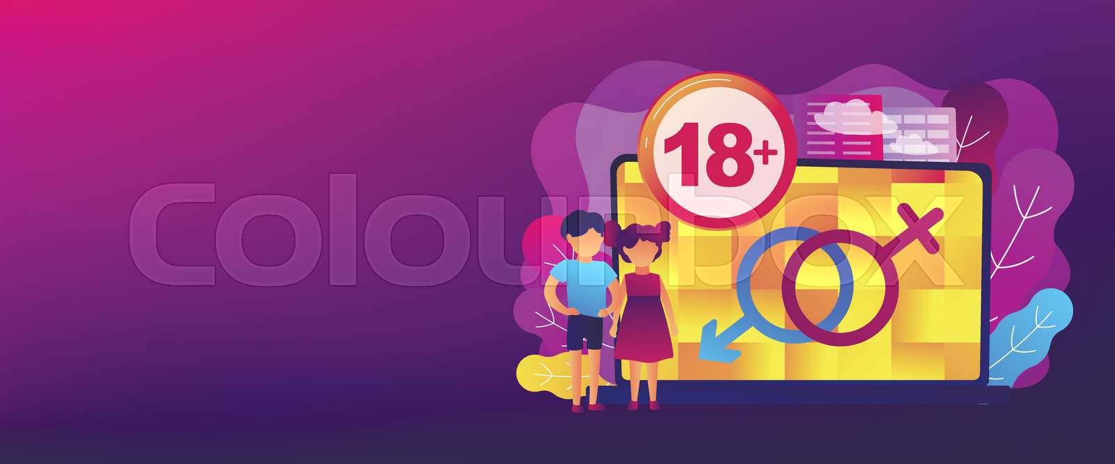 Adult content concept banner header. | Stock vector | Colourbox