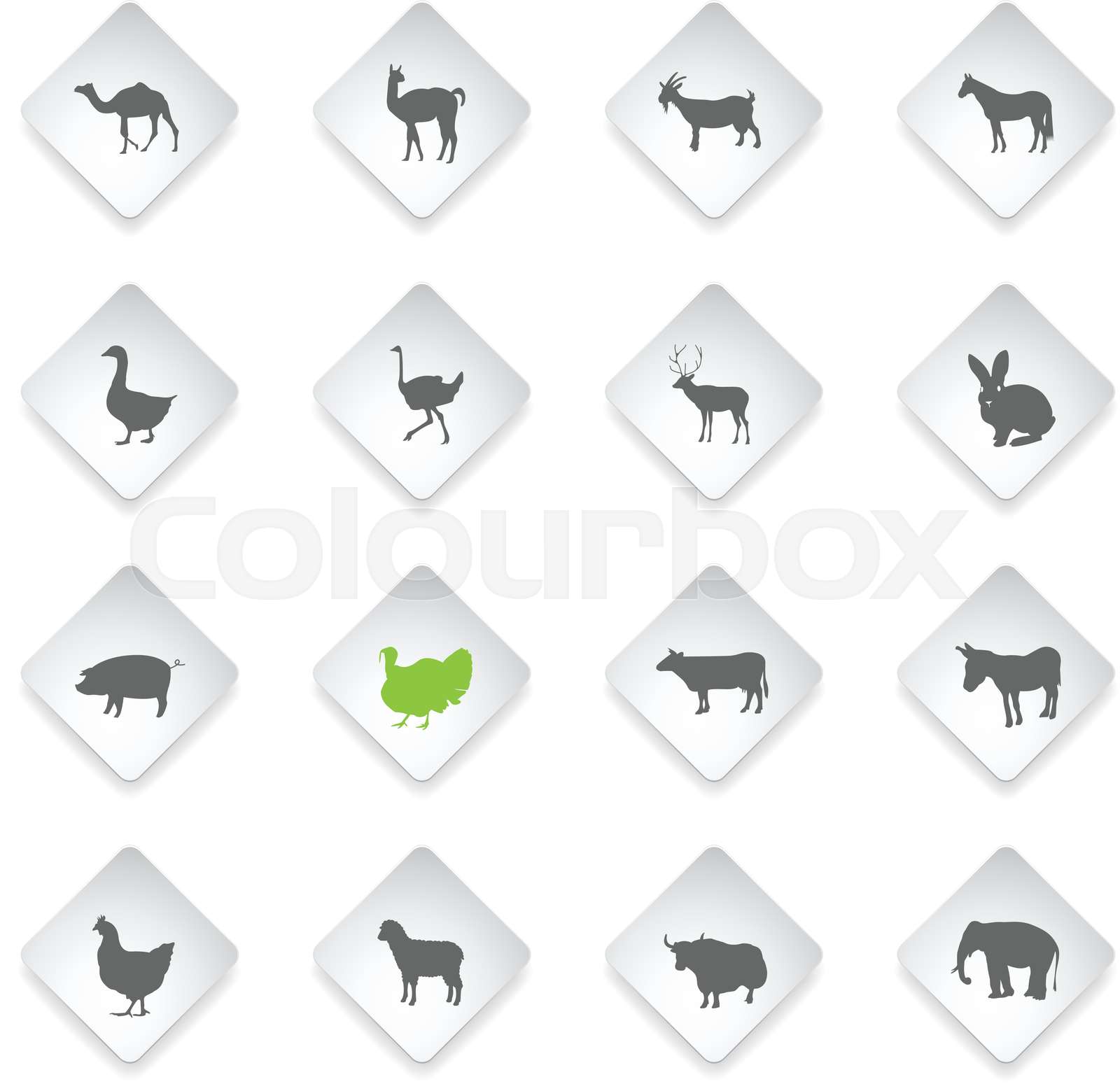 farm animals icon set | Stock vector | Colourbox