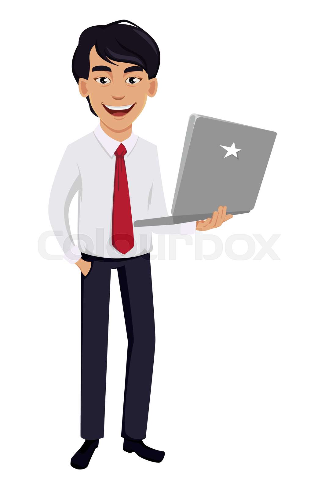 Asian business man, concept of cartoon character | Stock vector | Colourbox