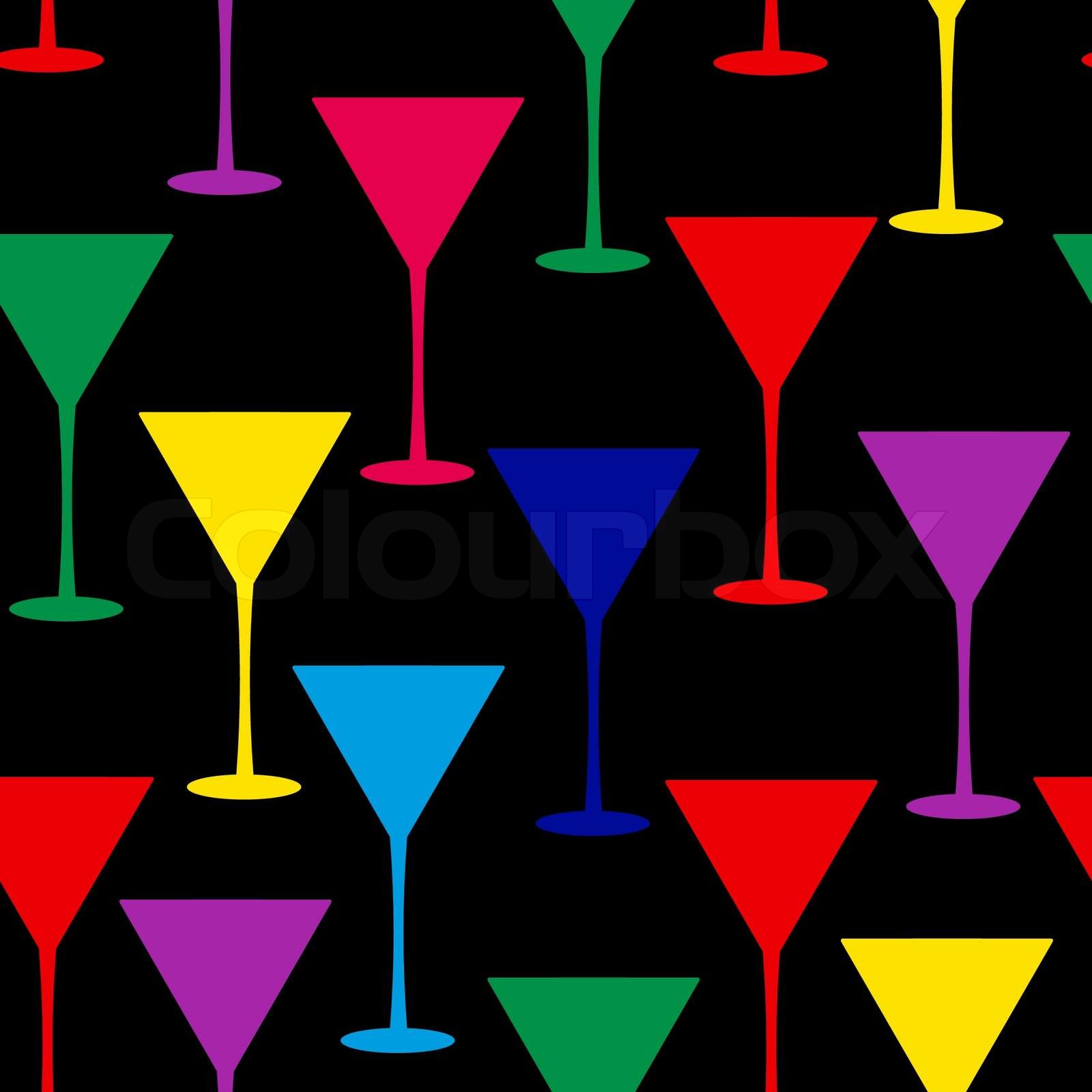 martini glass seamless pattern vector illustration | Stock vector ...
