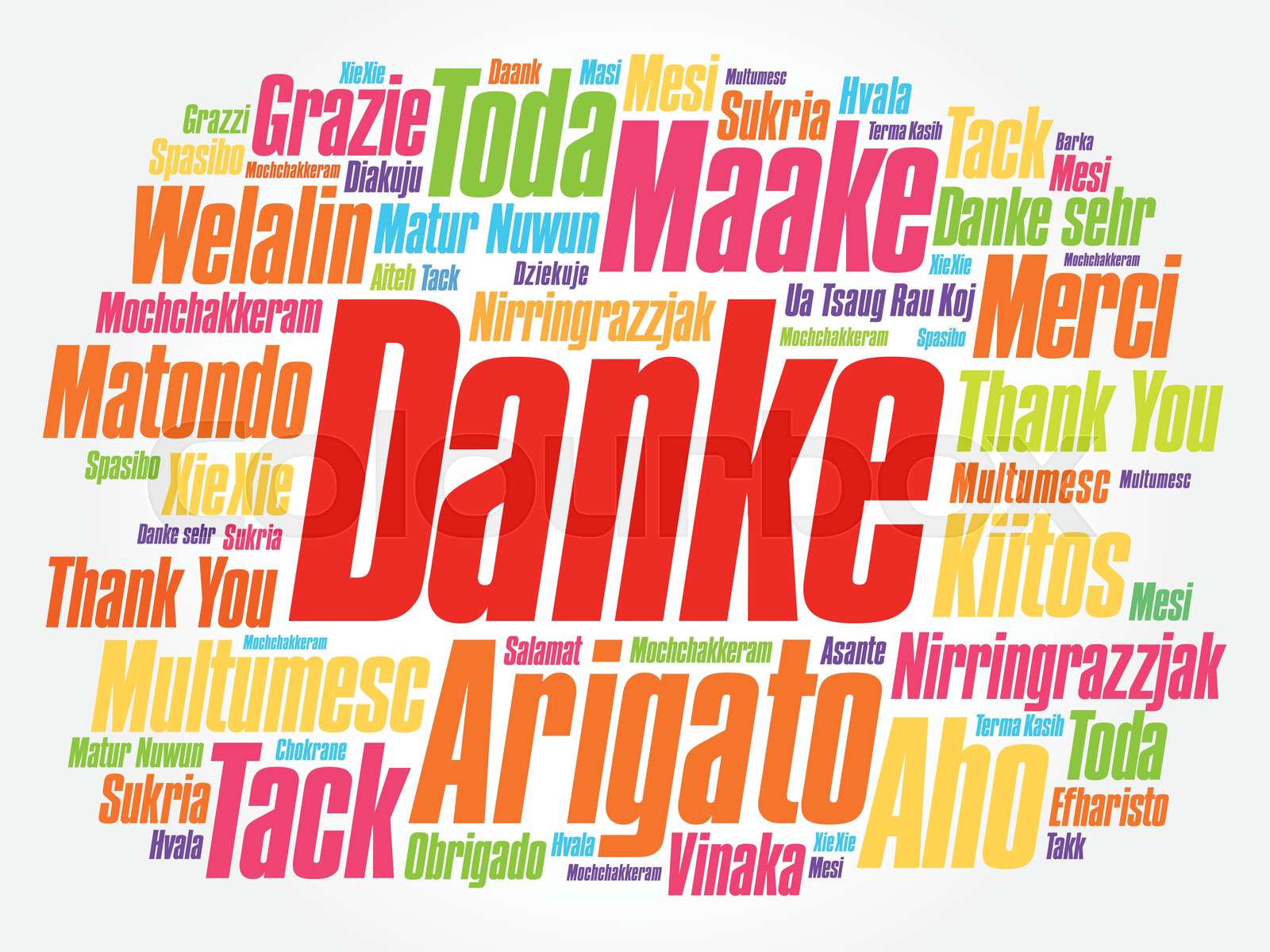 Danke (Thank You in German) Word Cloud | Stock vector | Colourbox