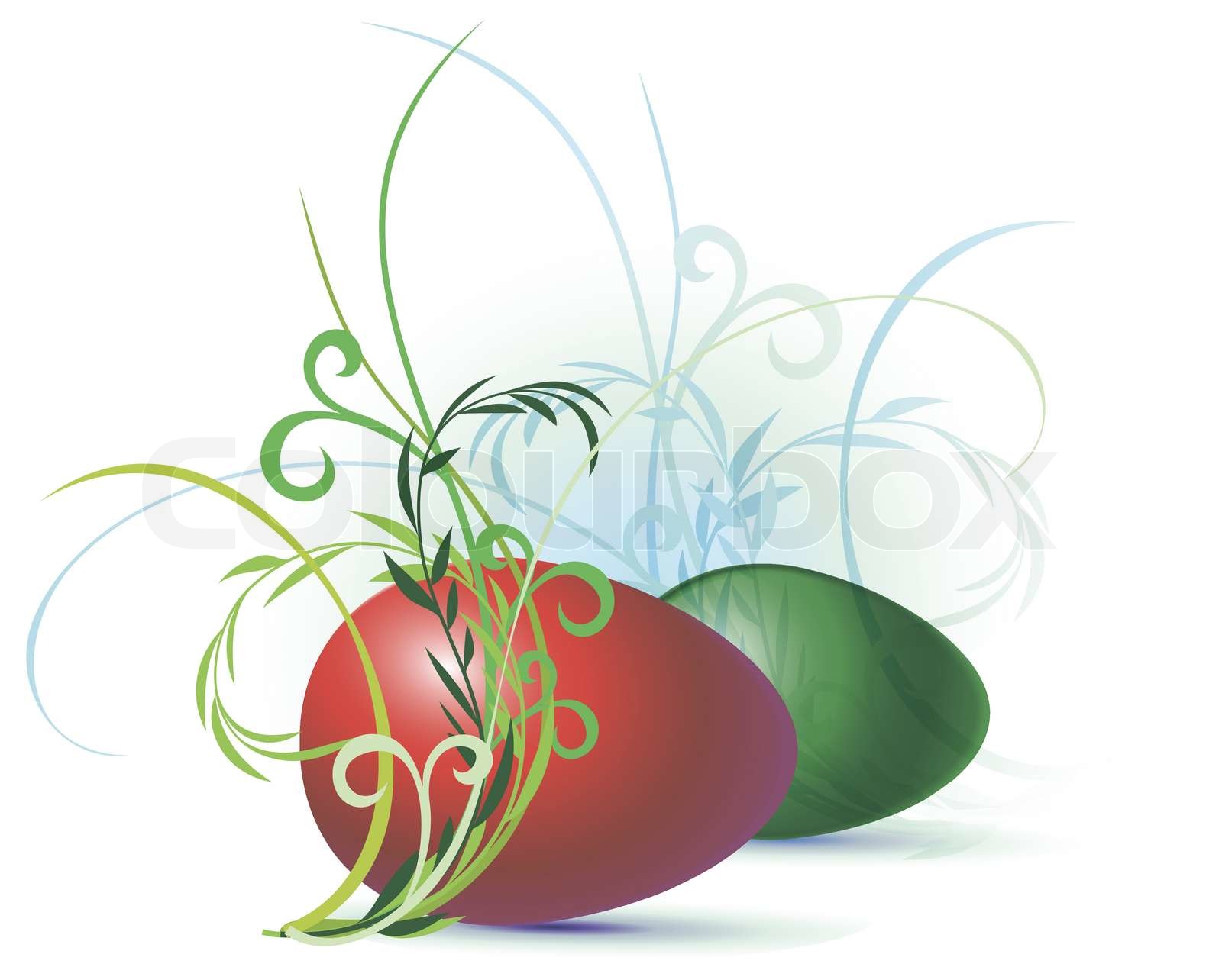 Easter Eggs In Grass Stock Vector Colourbox