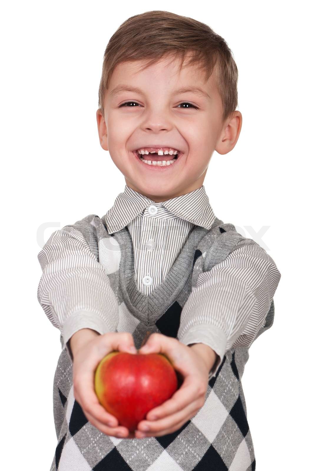 Boy with apple | Stock image | Colourbox