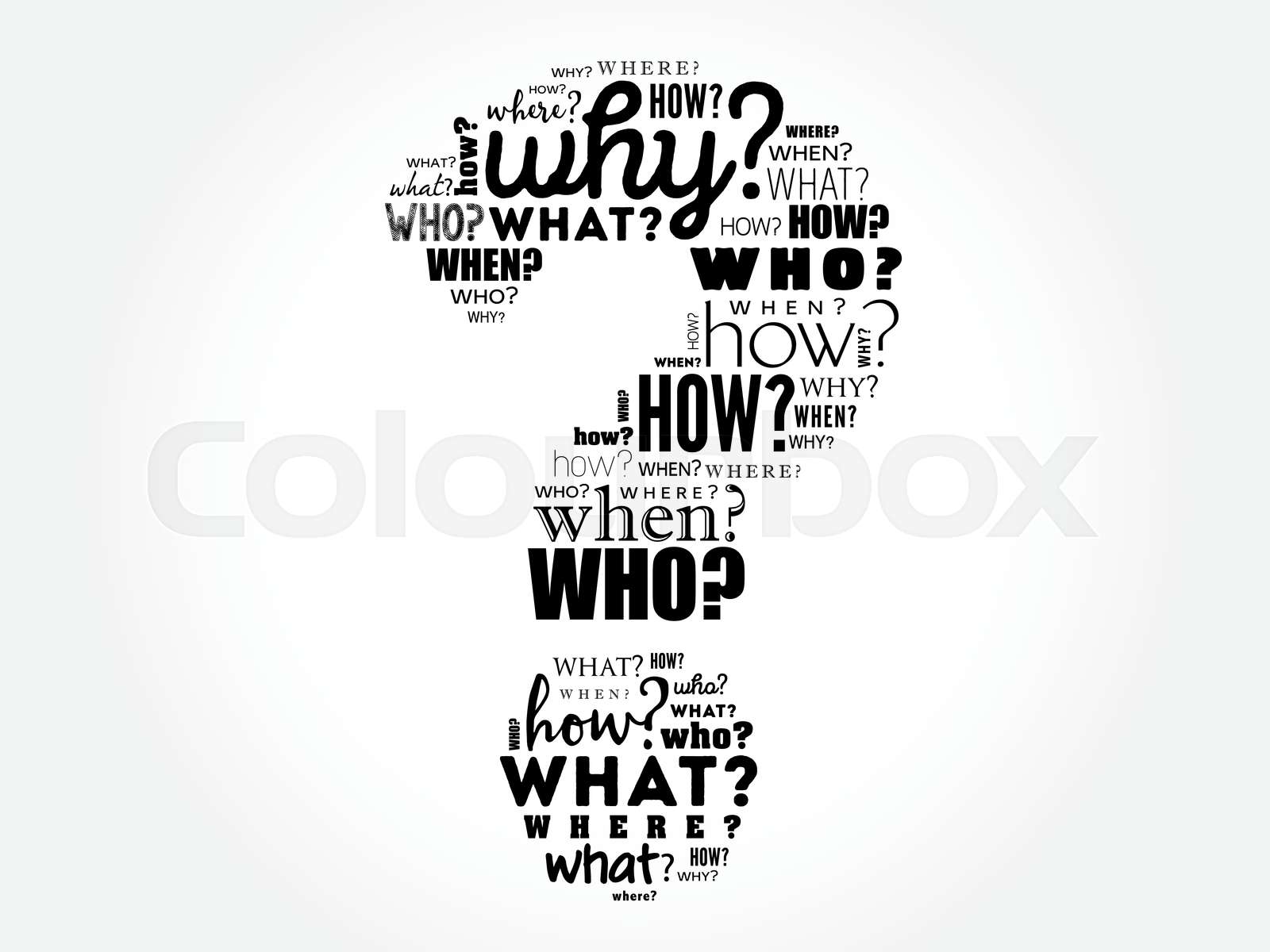 Question mark, word cloud background | Stock vector | Colourbox