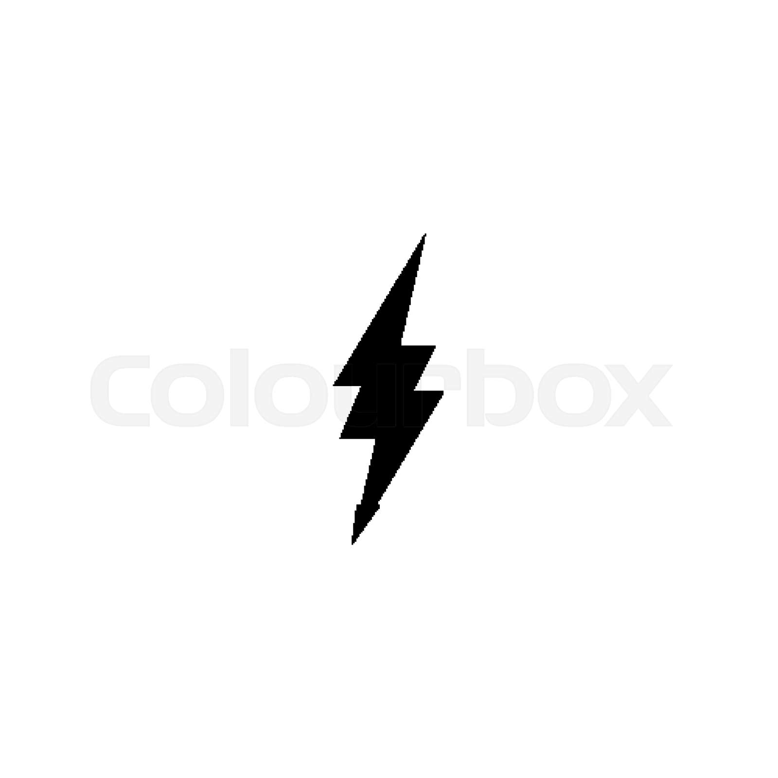 Simple black thunder icon. Thunderbolt and flash lighting sign. | Stock ...