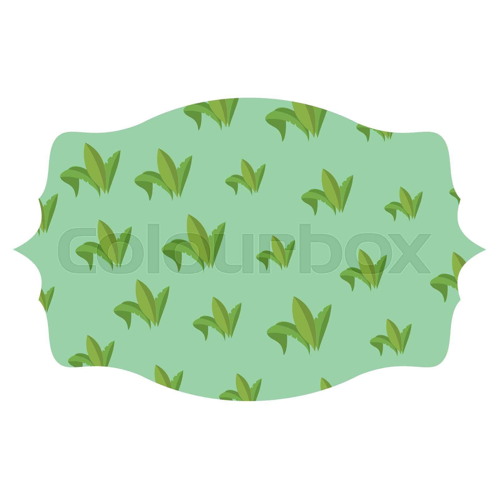 Leaves label frame | Stock vector | Colourbox