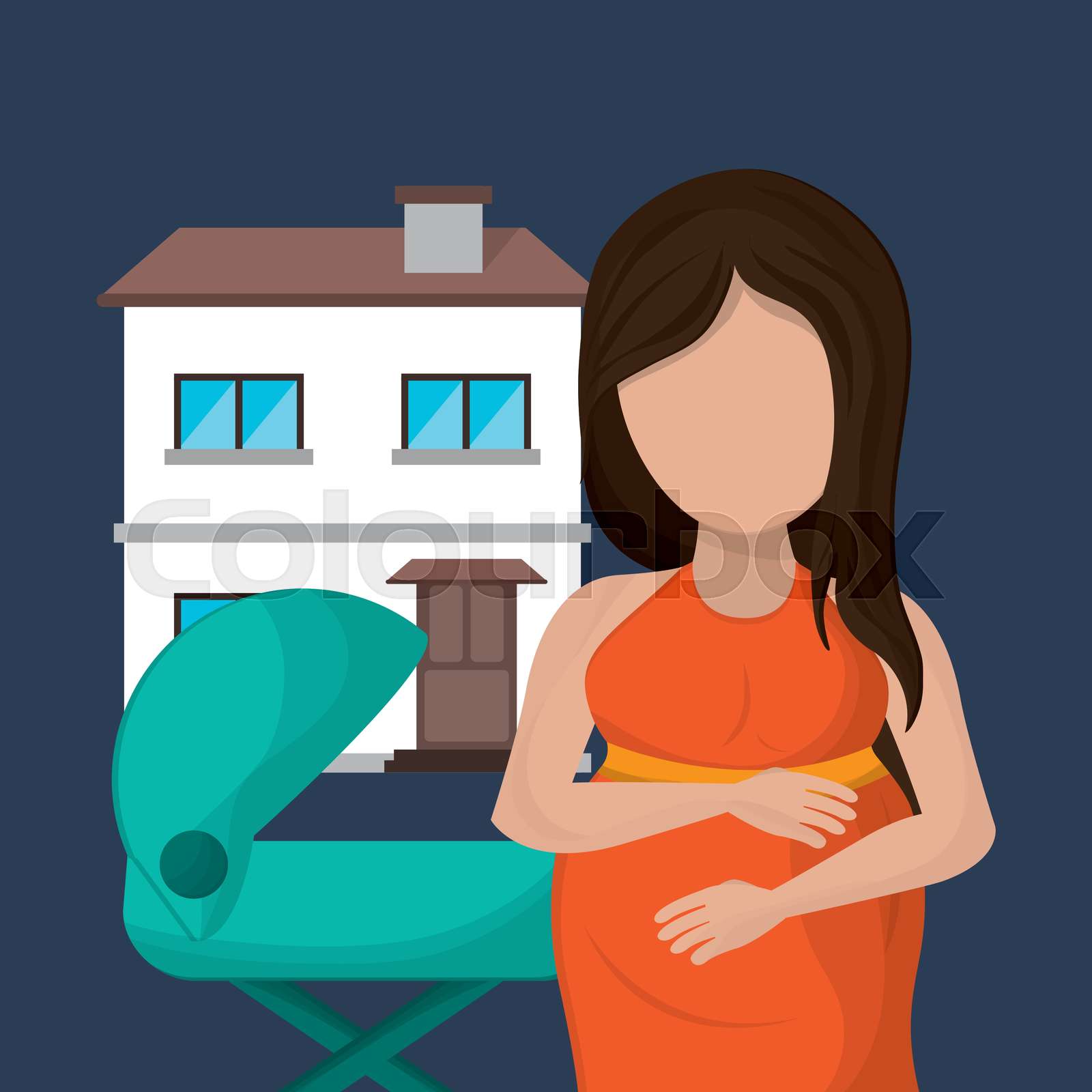 single parent family image | Stock vector | Colourbox